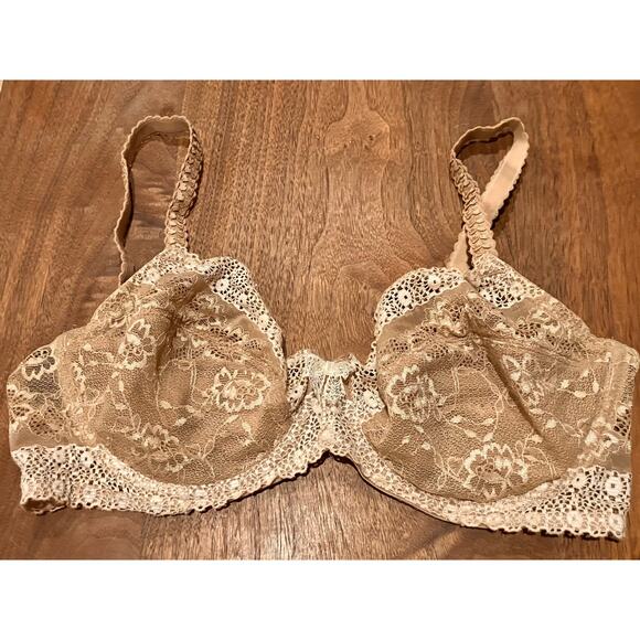 Wacoal | Intimates & Sleepwear | Wacoal 38c Lacy Brown Beige Bra ...